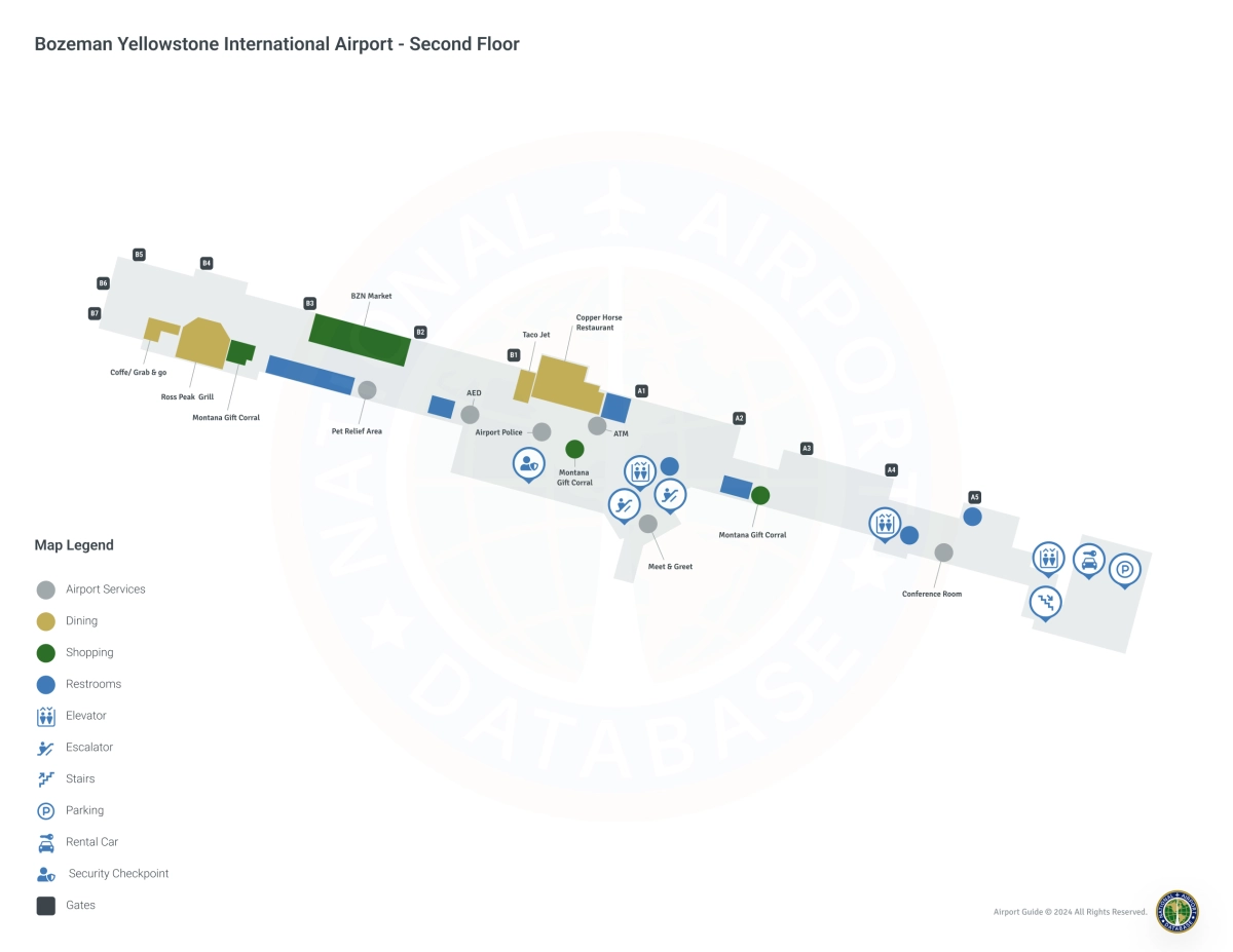 Bozeman Yellowstone International Airport (BZN) | Terminal | Level 2