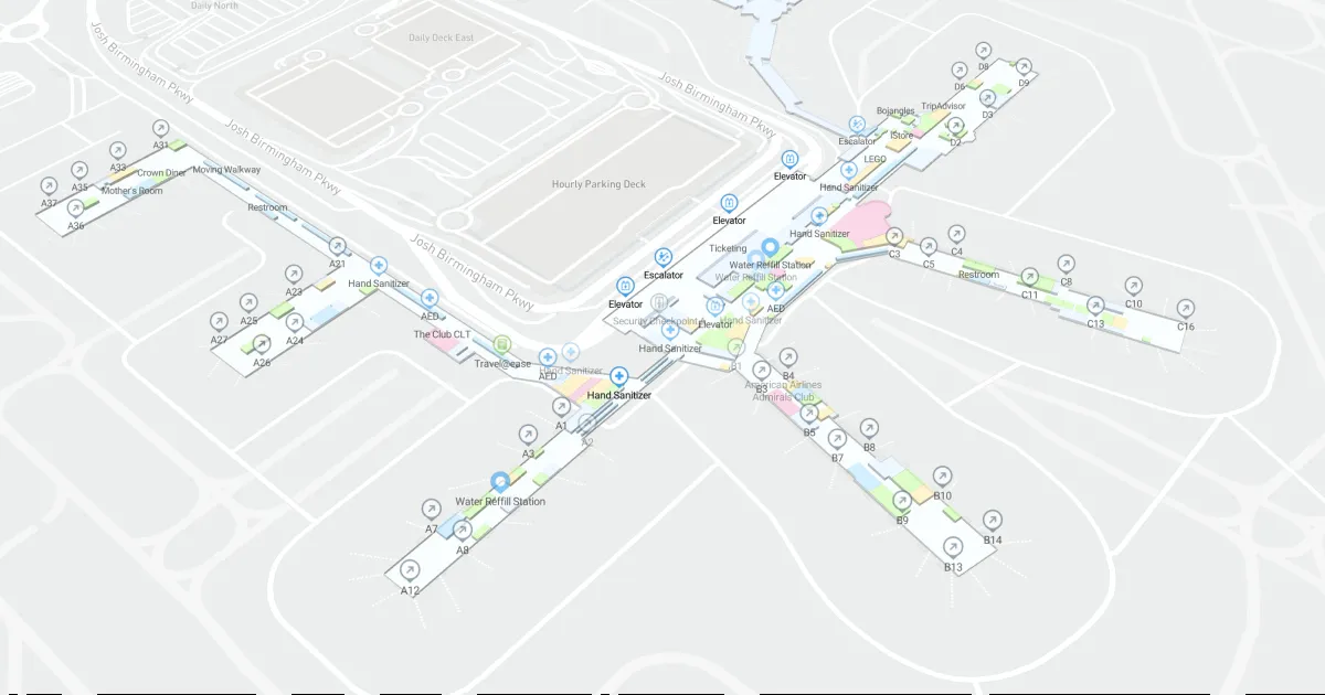 Charlotte Douglas International Airport (CLT) | Terminal | Departures ...