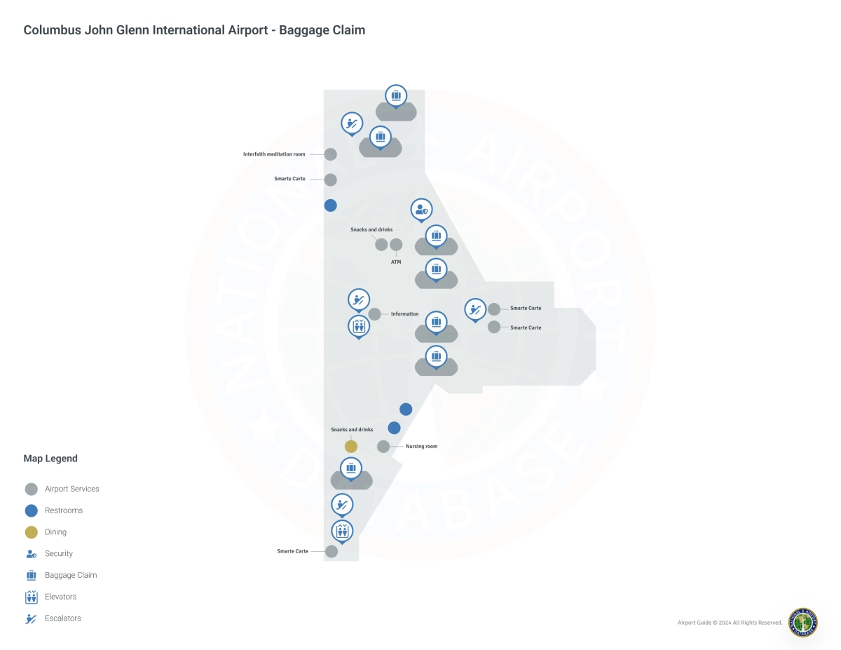 John Glenn Columbus International Airport (CMH) | Terminal | Level 1