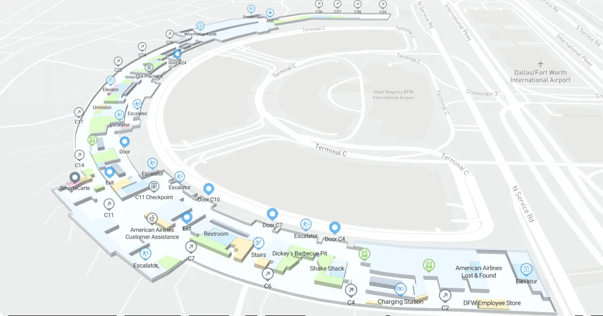 Dallas Fort Worth International Airport (DFW) | Terminal C | Departures ...