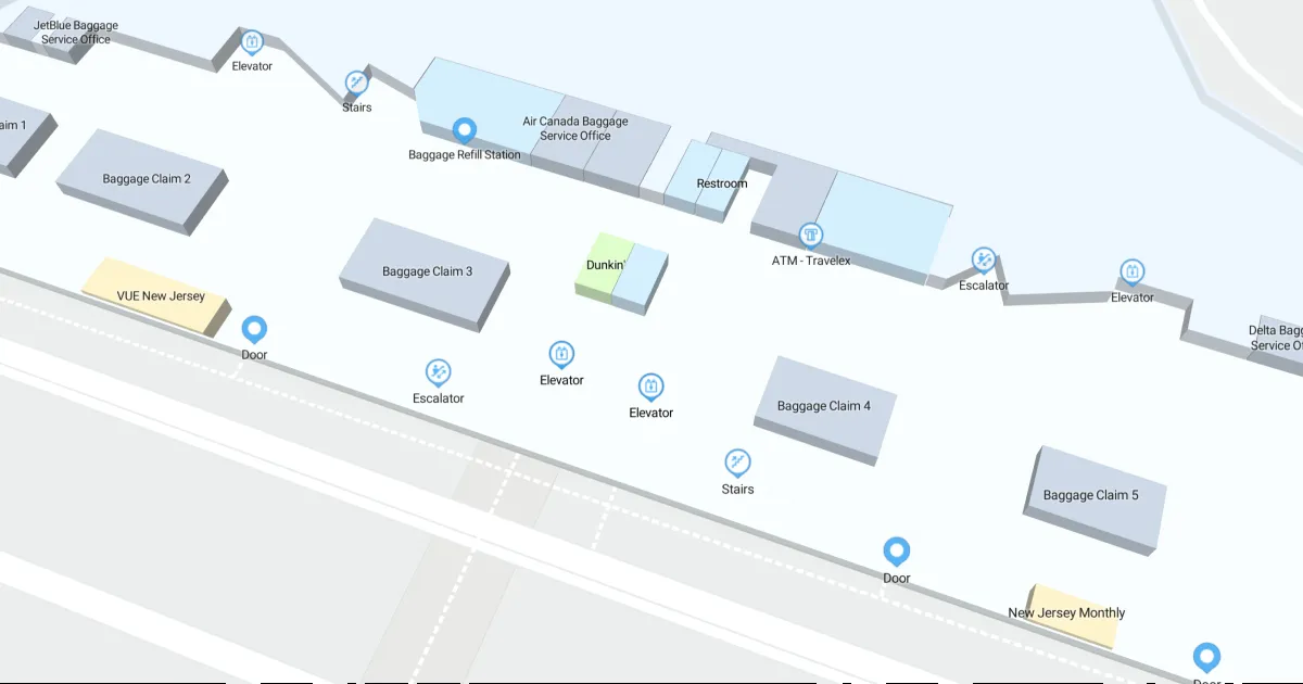 Newark Liberty International Airport (EWR) | Terminal A | Arrivals Level