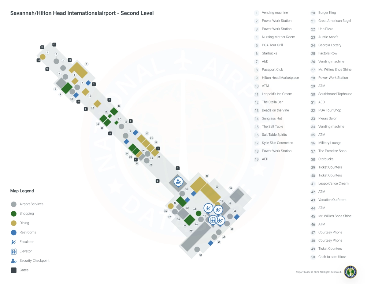 Savannah/Hilton Head International Airport (SAV) | Terminal | Level 2
