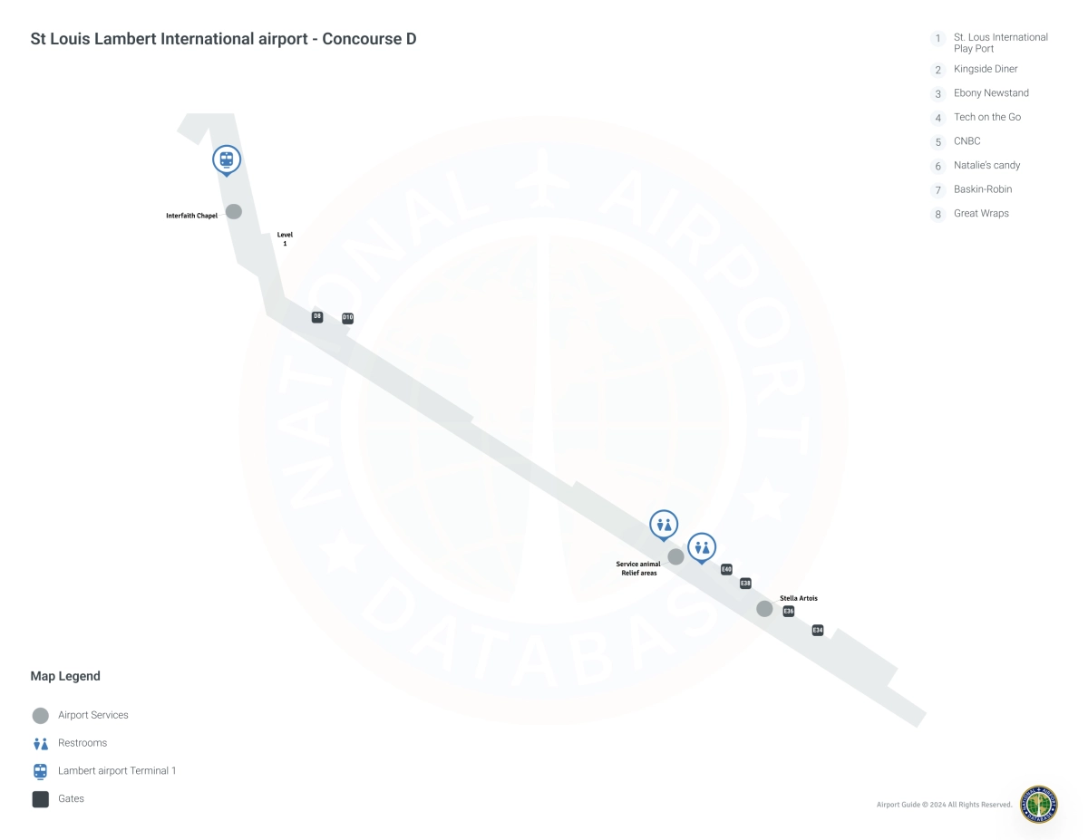 St Louis Lambert International Airport (STL) | Concourse D | Level 1