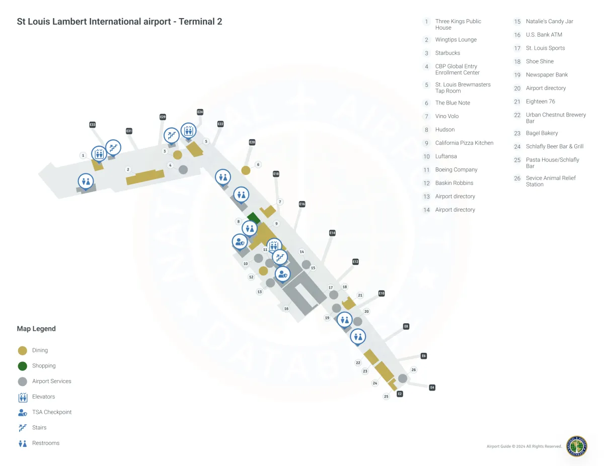St Louis Lambert International Airport (STL) | Terminal 2 | Level 1
