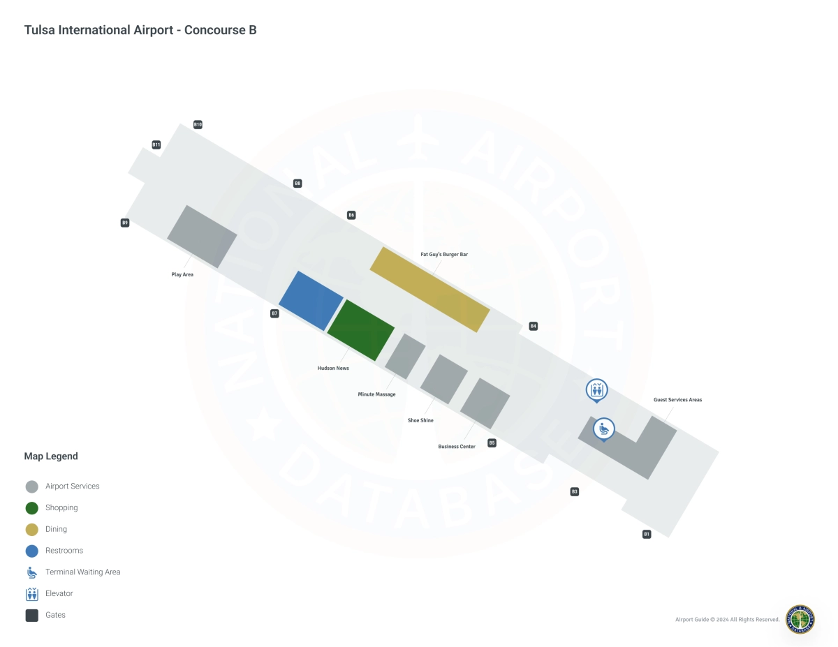Tulsa International Airport (TUL) | Concourse B | Level 1