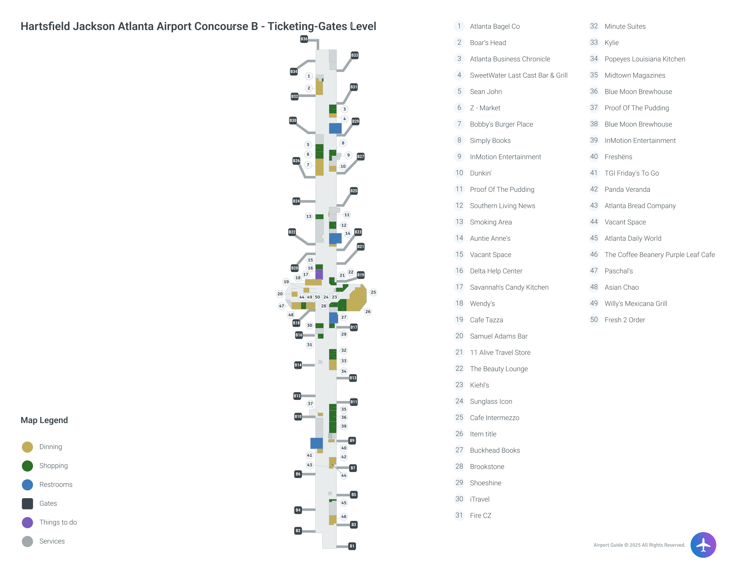 Hartsfield-Jackson Atlanta International Airport (ATL) | Concourse B ...