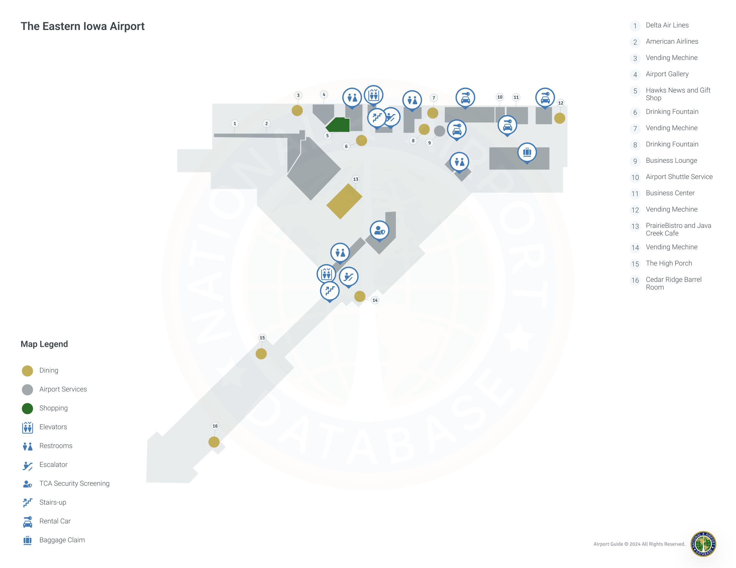 The Eastern Iowa Airport CID Maps The Eastern Iowa Airport CID Maps